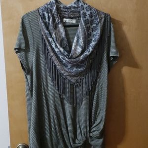 Unity World Wear | Tops | New Cute Striped Blouse W Removable Wrap ...